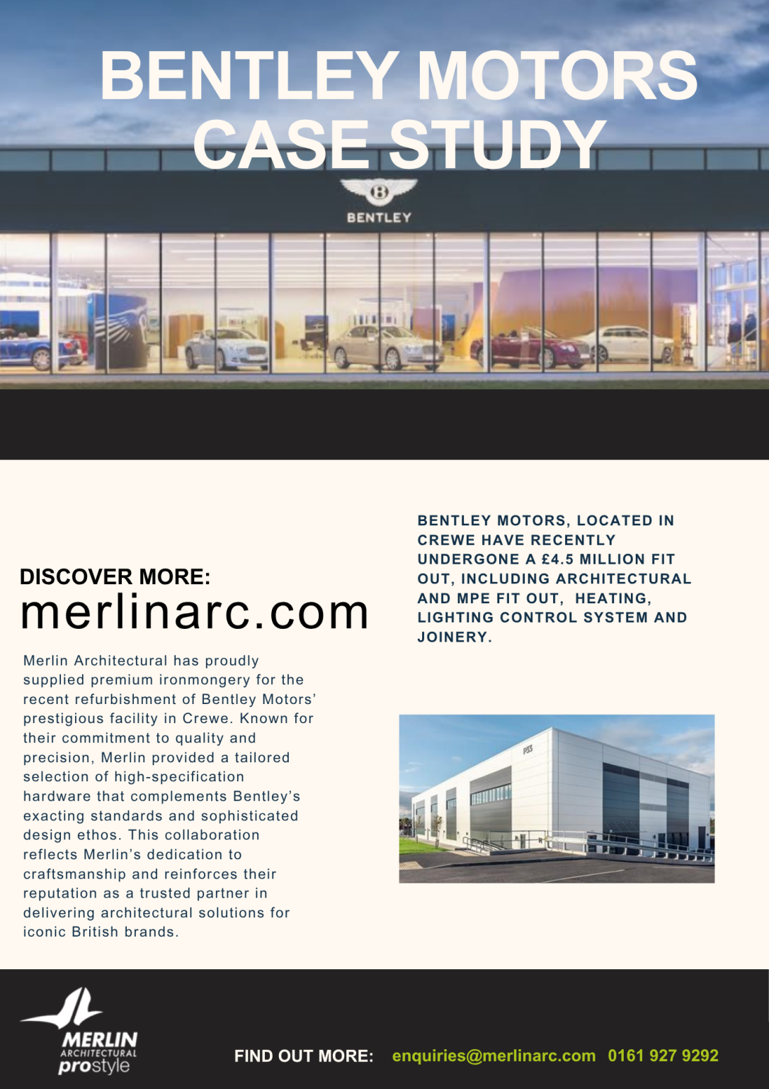 Bentley Motors, Crewe - Case Study - Merlin Architectural